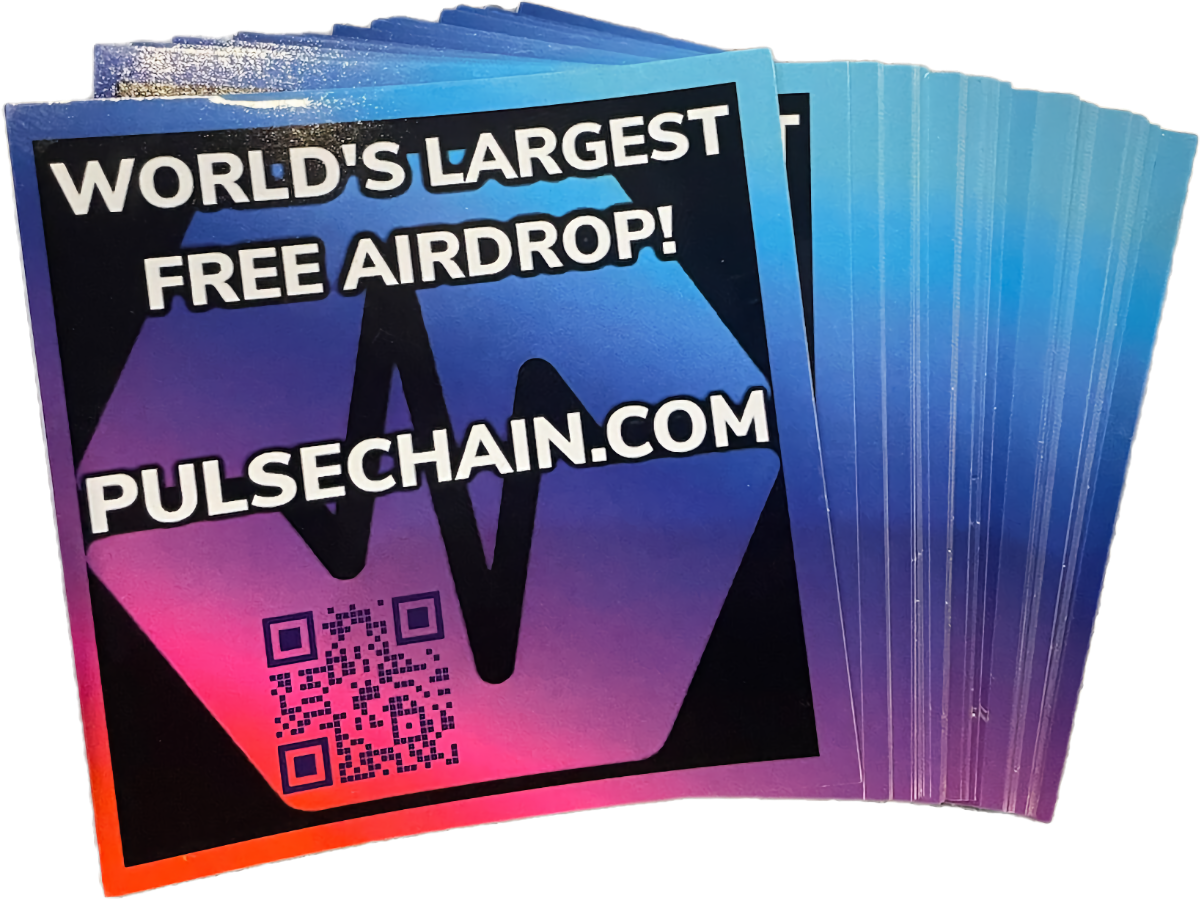PulseChain 3" by 3" World's Largest Airdrop Sticker Pack (10 ...